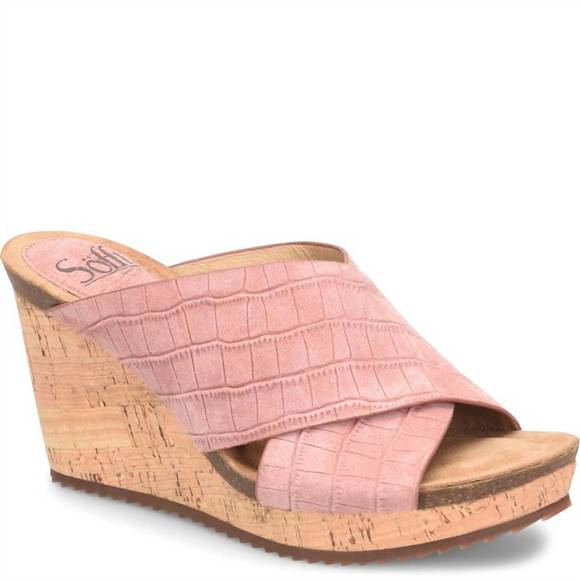 Sofft | Shoes | New Sofft Ciera Wedge Slides In Desert Rose | Poshmark